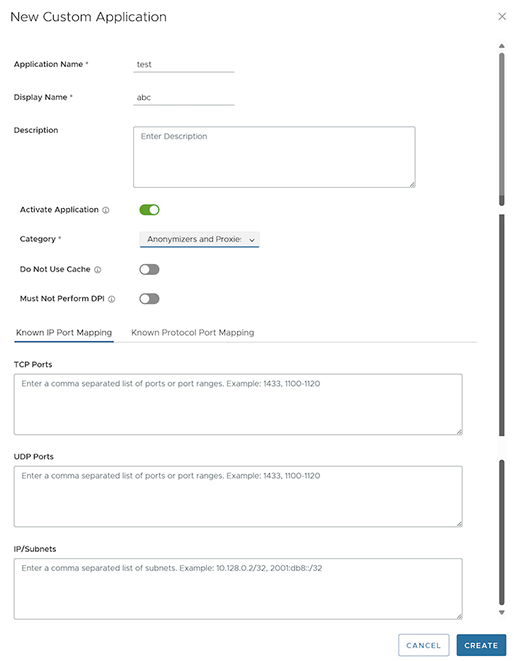 VeloCloud SD-WAN 6.4 - Administration Guide - Configure Custom Applications - Arista
